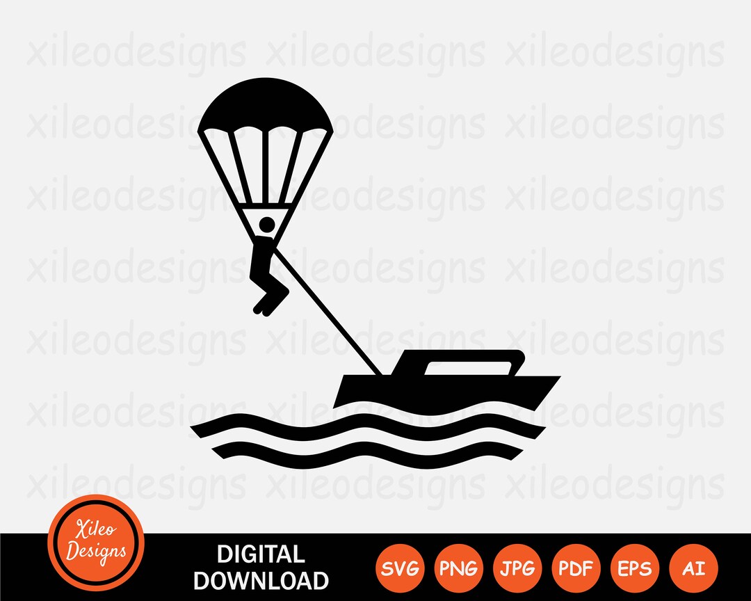 Parasailing Icon SVG - Extreme Water Sports Summer Beach Activity ...