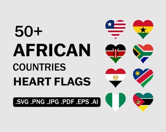 WORLD Countries National Heart Flags 225 Icons Set PNG Bundle Set ...