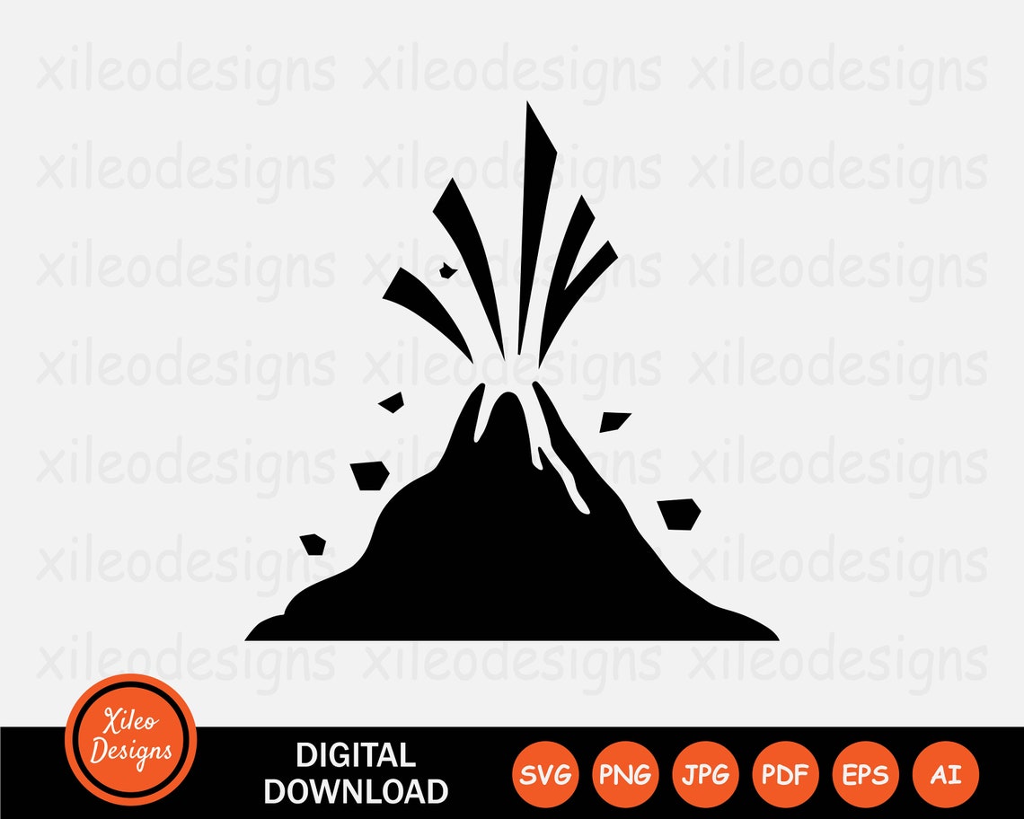 Volcano Eruption Icon SVG Volcanic Activity Lava Active - Etsy
