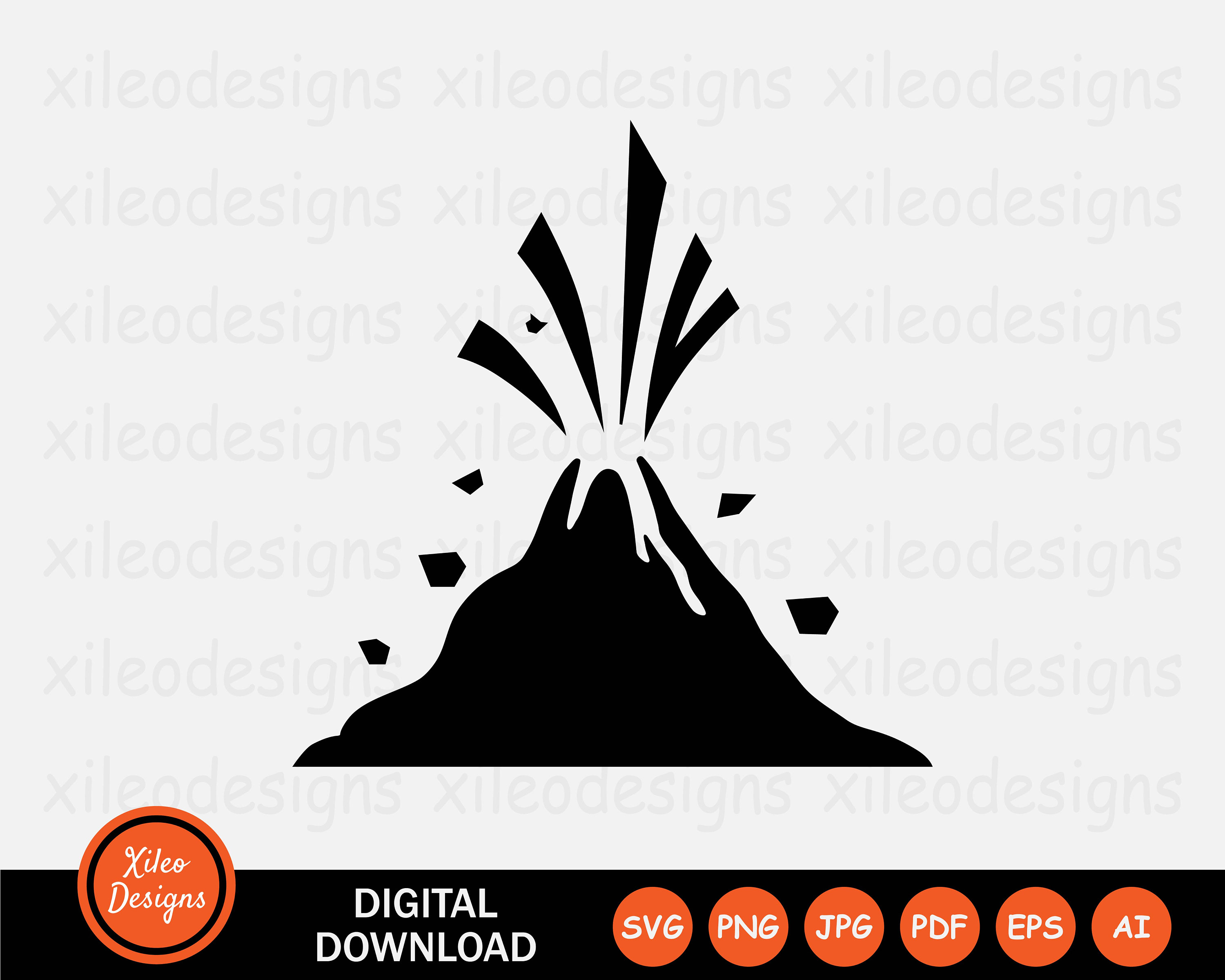 Icono de erupción volcánica SVG Actividad volcánica Lava Active Erupt ...