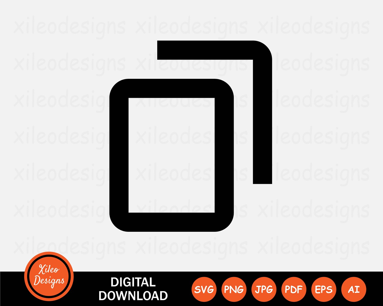 Copy Icon SVG Duplicate File Folder Document Page Paper Png Jpg Eps Ai ...