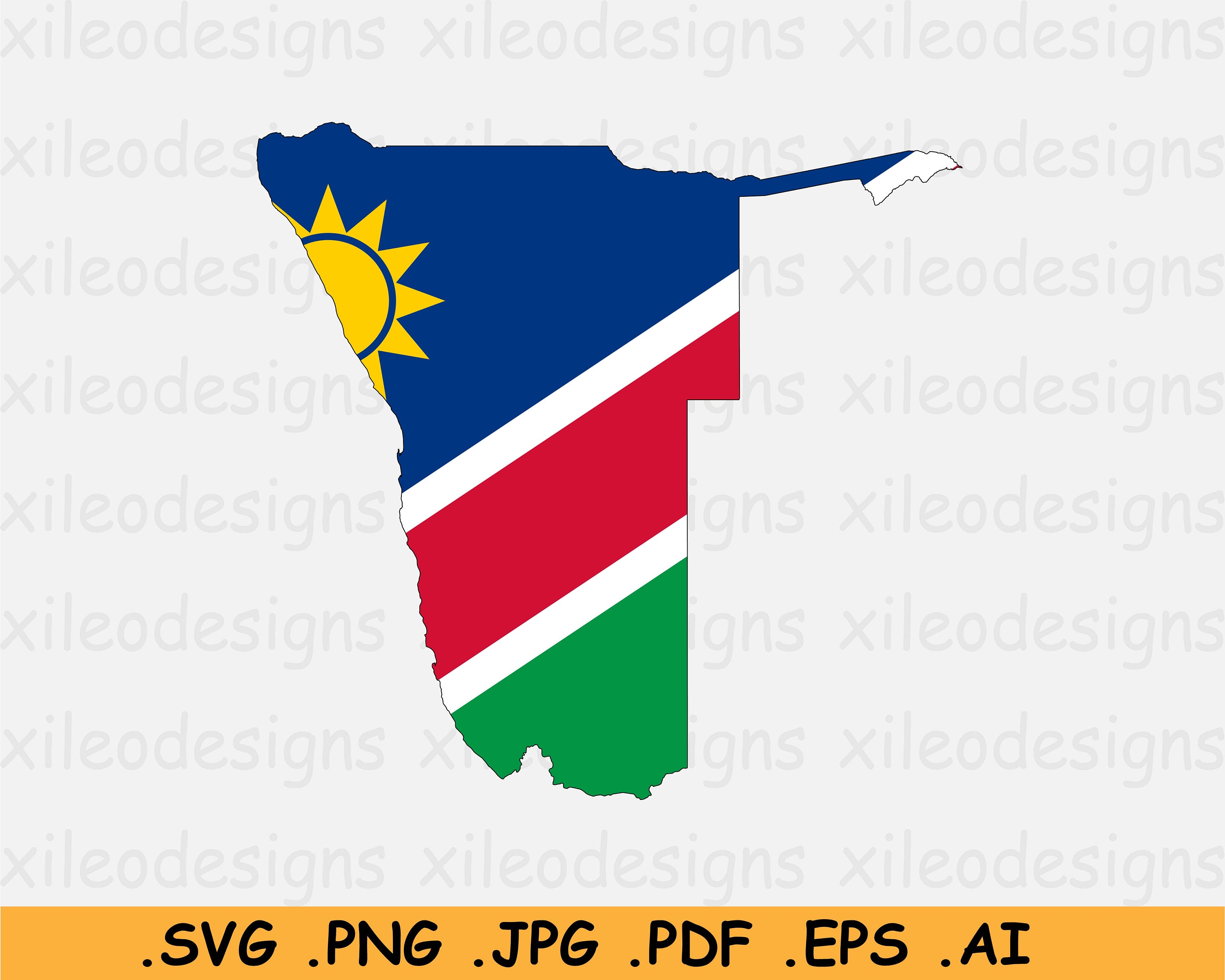 Namibia Map Flag SVG, Namibian SVG Cricut Cut File, Country Nation Silhouette Outline Atlas ...