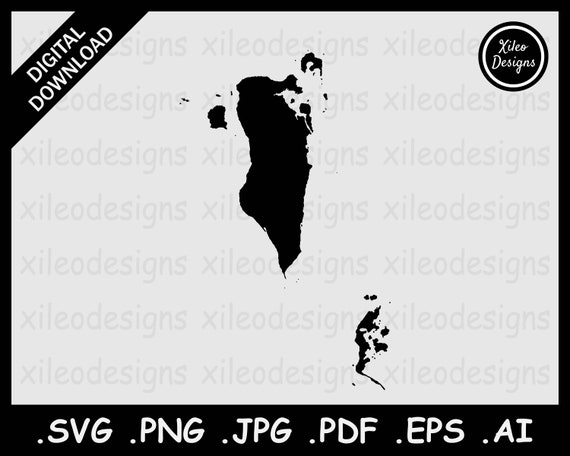 Bahrain Map SVG Bahraini Country National Border Boundary - Etsy