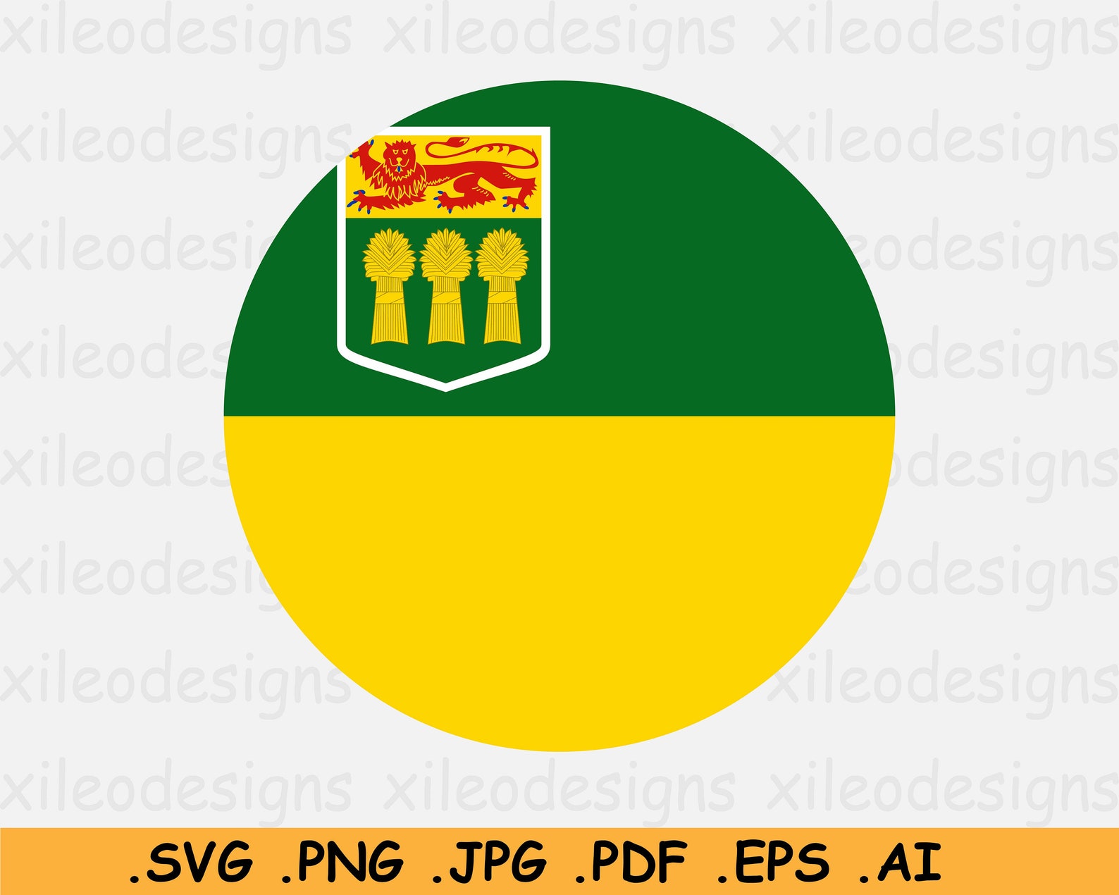 Saskatchewan SVG Round Flag SVG Canada Province Circular | Etsy