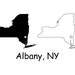 Albany Capital City Location on a New York NY State Map USA Vector ...