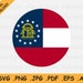 Georgia Round Flag SVG, GA USA Circular Circle State Banner Button Icon ...