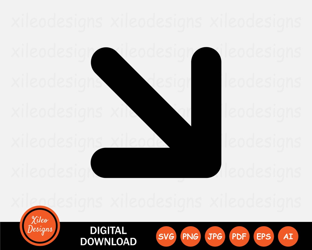 Arrow Point Bottom Right Icon SVG Pointer Path Route Pointer Navigation Path Direction Here Exit ...