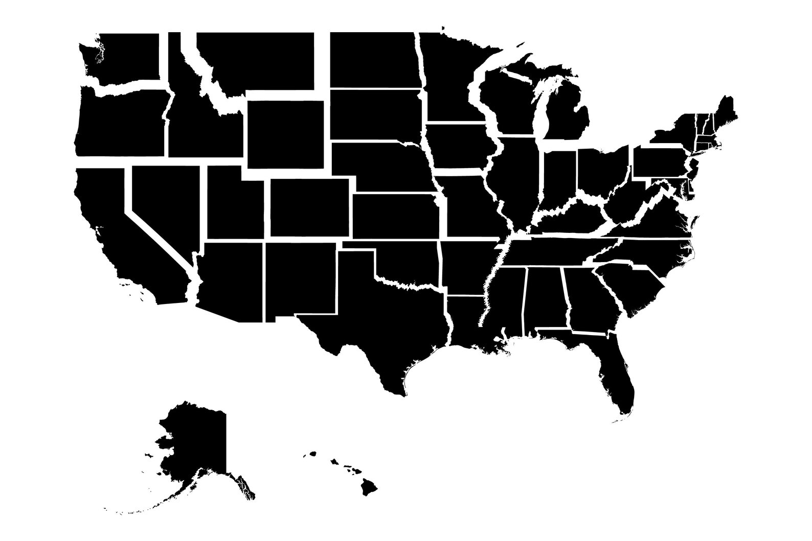 50 Individual State Maps United States of America American USA - Etsy