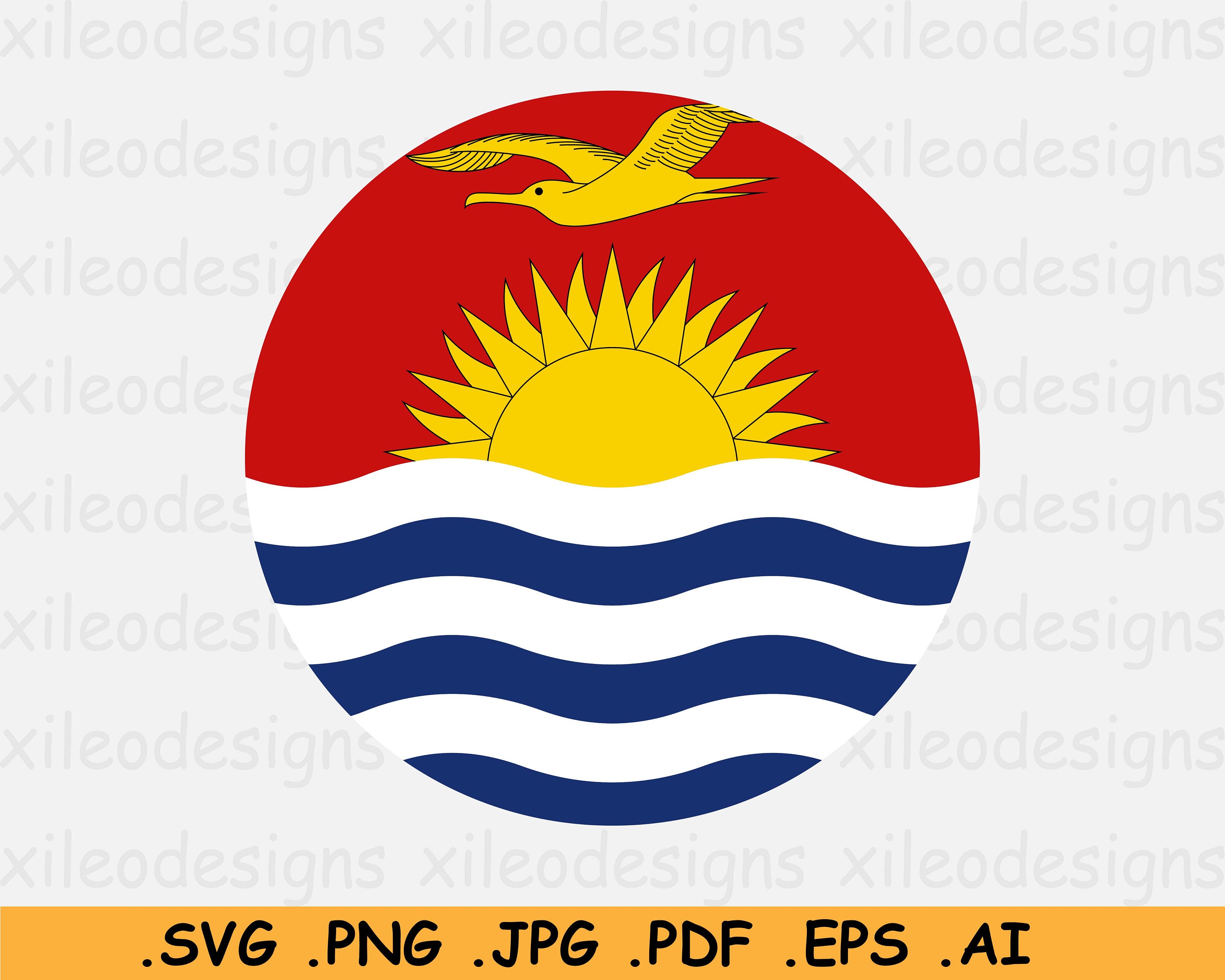 Kiribati SVG Round Flag PNG Circular Banner National Circle | Etsy