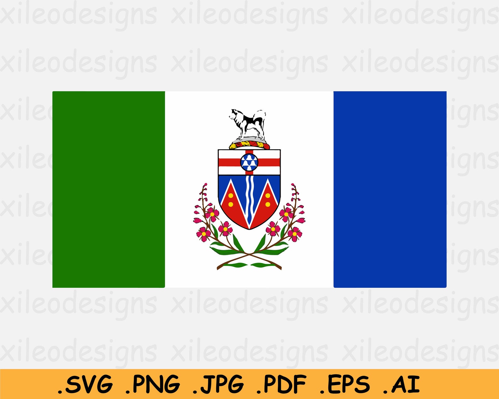 Yukon Canada Flag SVG Canadian Territory Province Banner | Etsy