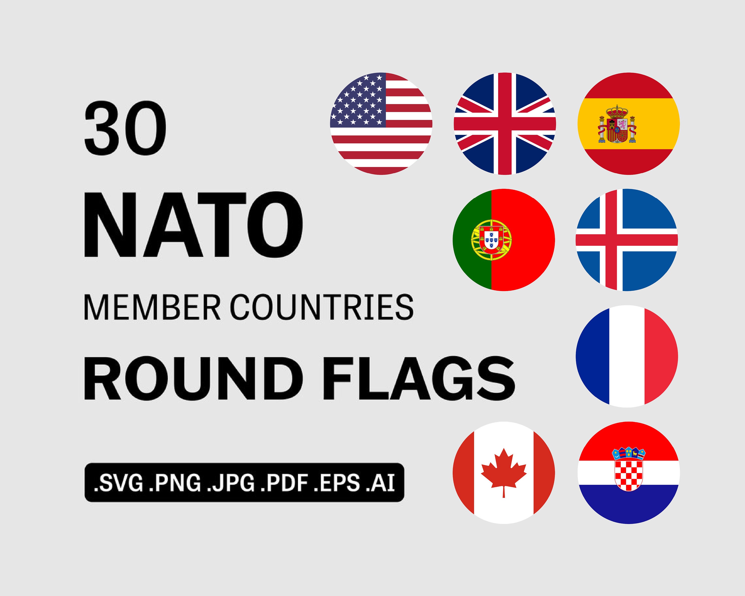 NATO Countries Round Flags SVG Bundle Set NATO Country Circle - Etsy ...