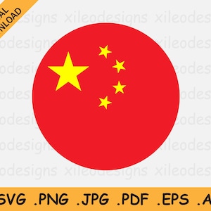 China Round Flag SVG - Chinese Circle Banner, PRC National Circular ...