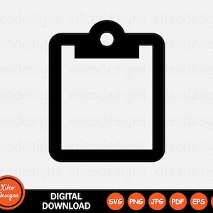 Blank Clipboard Icon SVG Clip Board Note File Document Digital Download ...