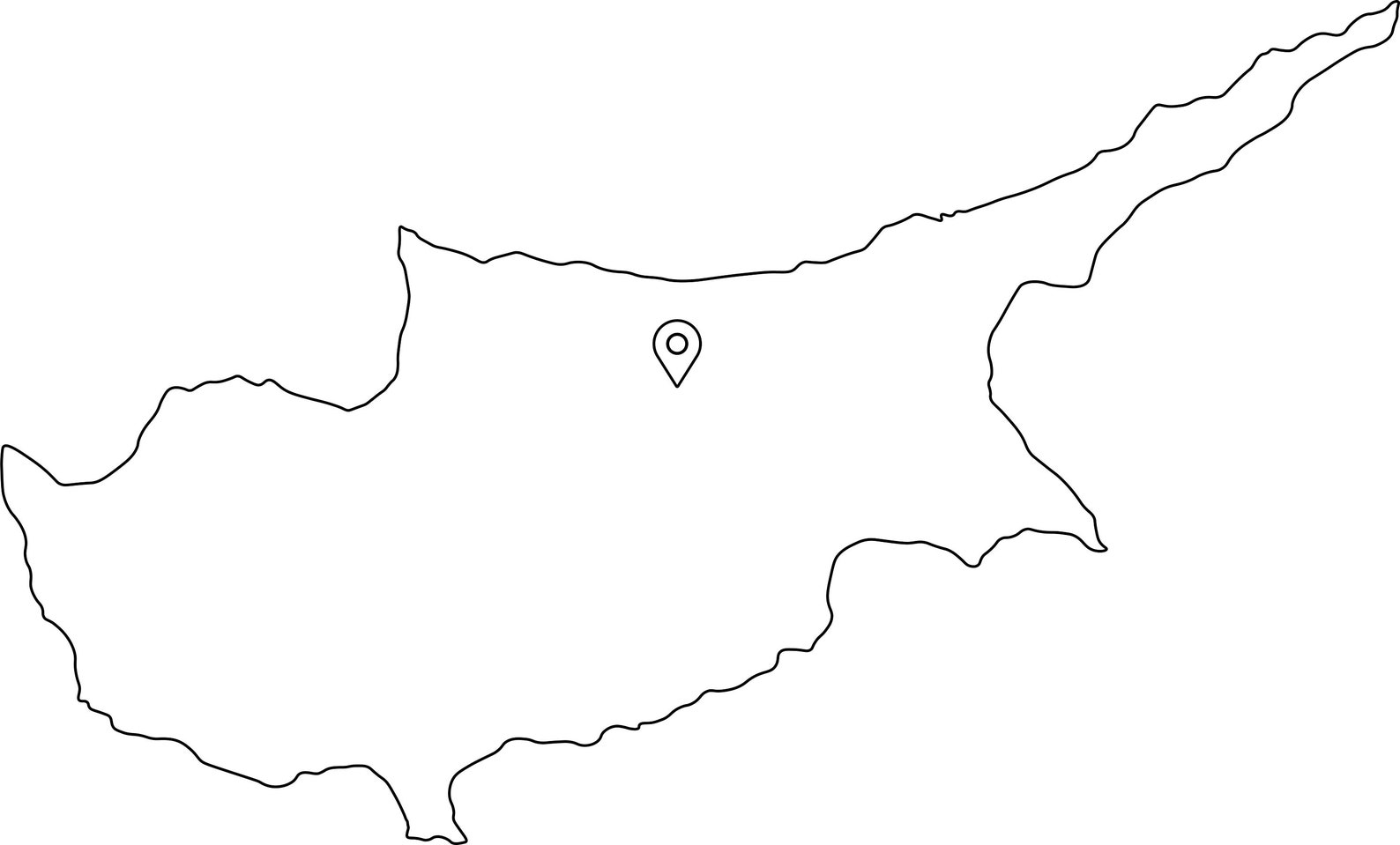 Nicosia Cyprus Map Capital City Country Location Pin Black - Etsy