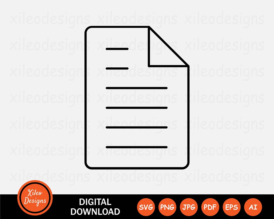 Document Line Icon SVG File Text Sheet Message Form Sign Symbol Cricut ...