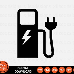 EV Charger Icon SVG Electic Vehicle Charging Station Png Jpg Eps Ai Pdf ...