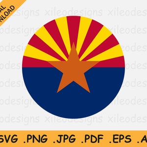 Arizona Round Flag SVG, AL USA Circular Circle State Banner Button Icon ...