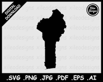 Beninese Map Svg - Etsy