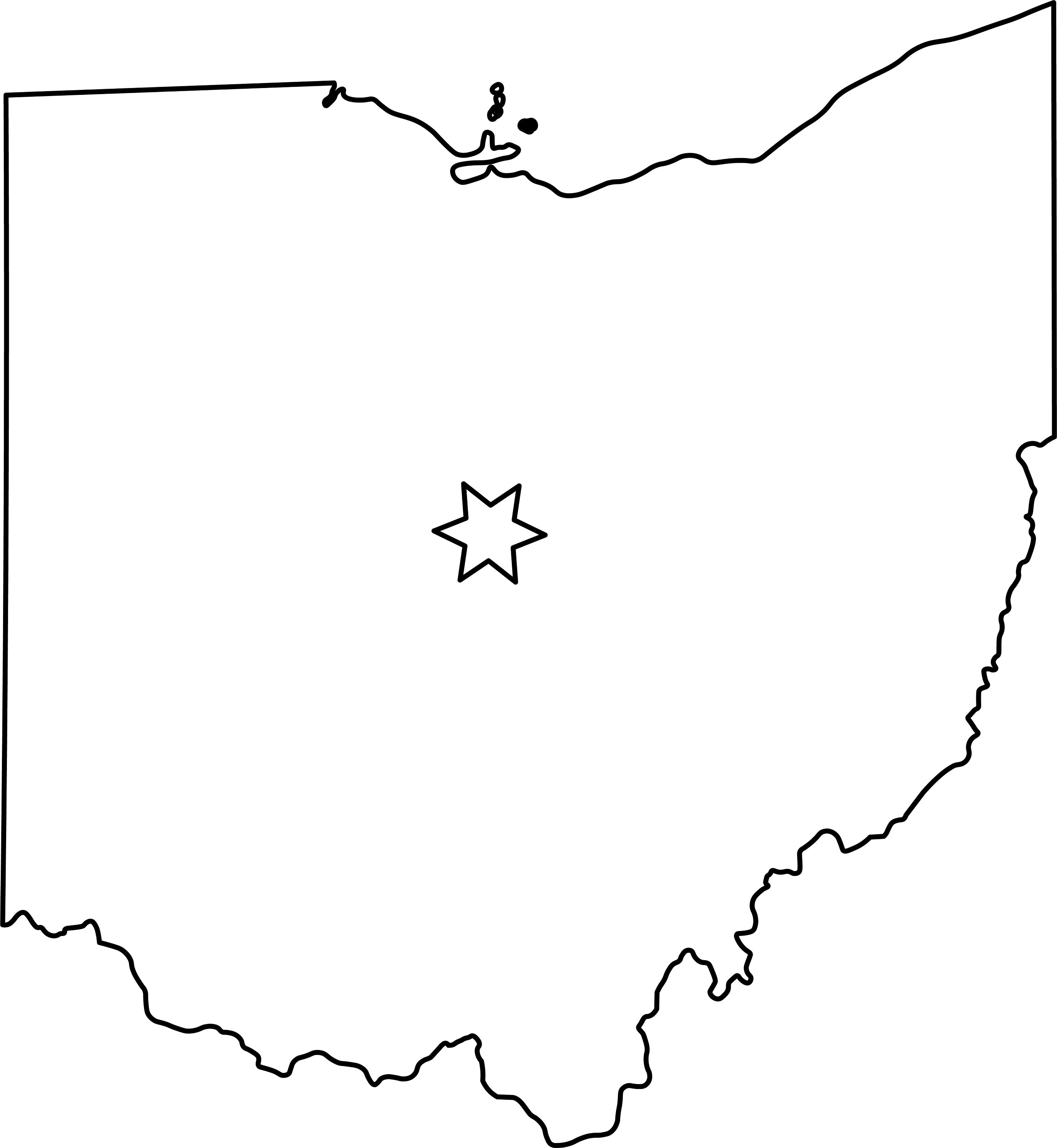 Columbus Ohio OH Capital City Position on a State Map USA - Etsy