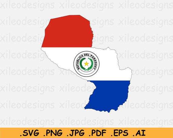 Paraguay Map Flag SVG Paraguayan Flag Map Country Nation | Etsy