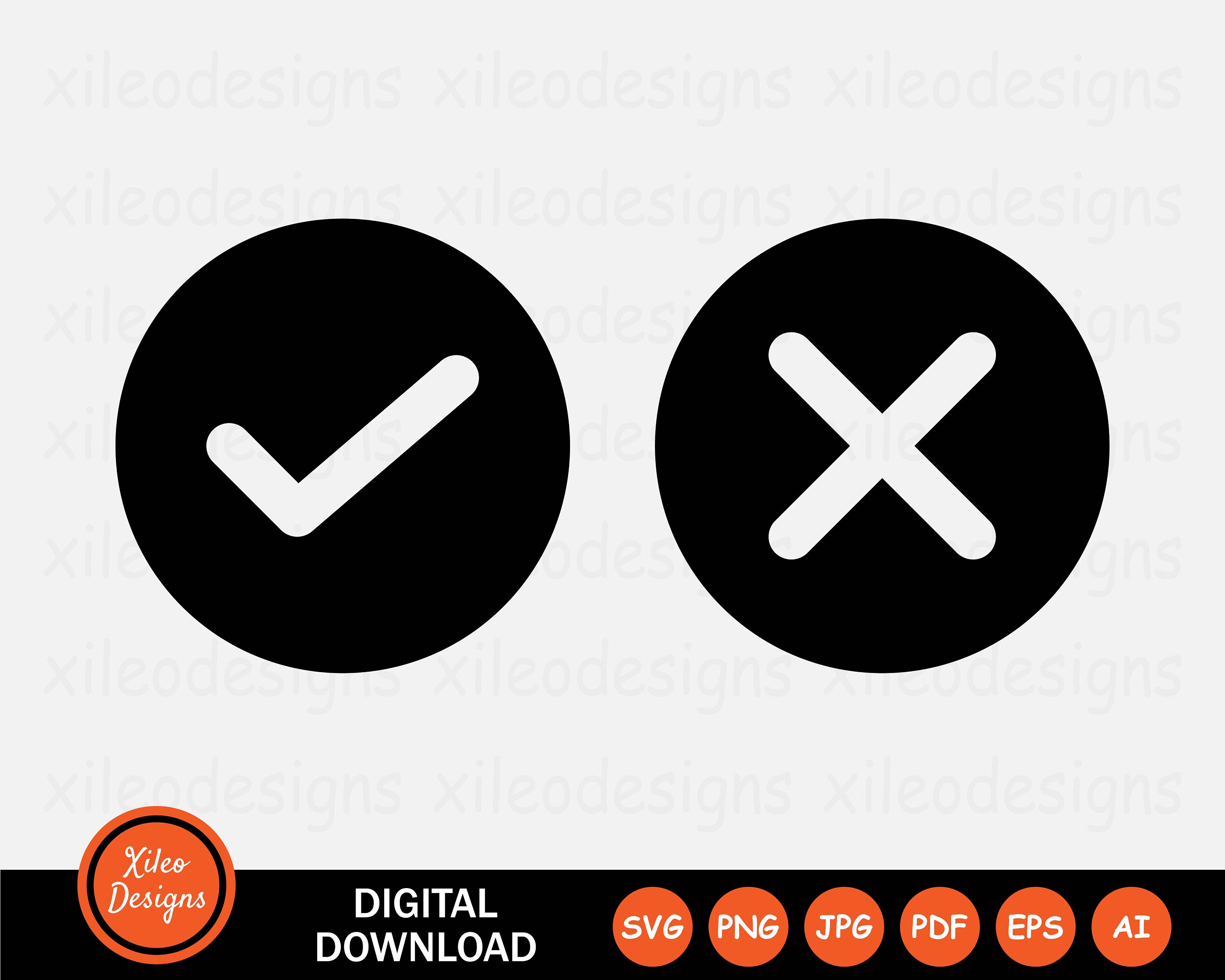 Tick and Cross Icon SVG Right Wrong Choice Vote Yes No Sign Symbol ...