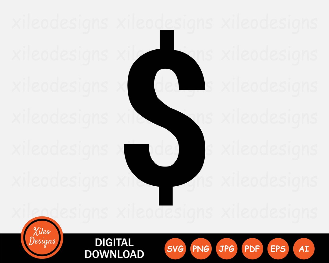 Dollar Sign Icon SVG Money Cash Bank Finance Wealthy Digital Download ...
