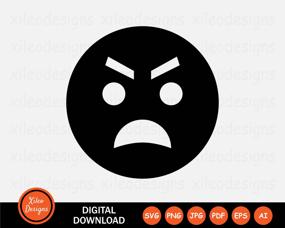 Angry Face Icon SVG Emoji Facial Expression Furious Png Jpg Eps Ai Pdf ...