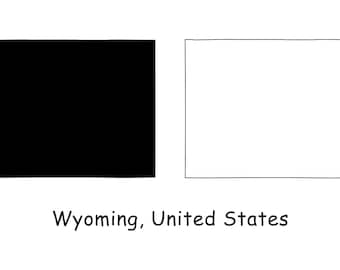 Wyoming Map Clipart - Etsy