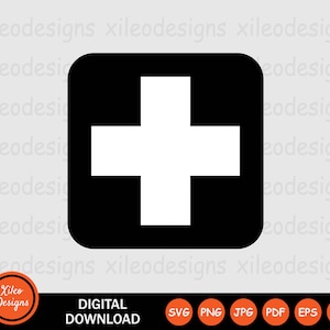 First Aid Cross SVG - Symbol Medical Emergency Humanitarian Care Black ...