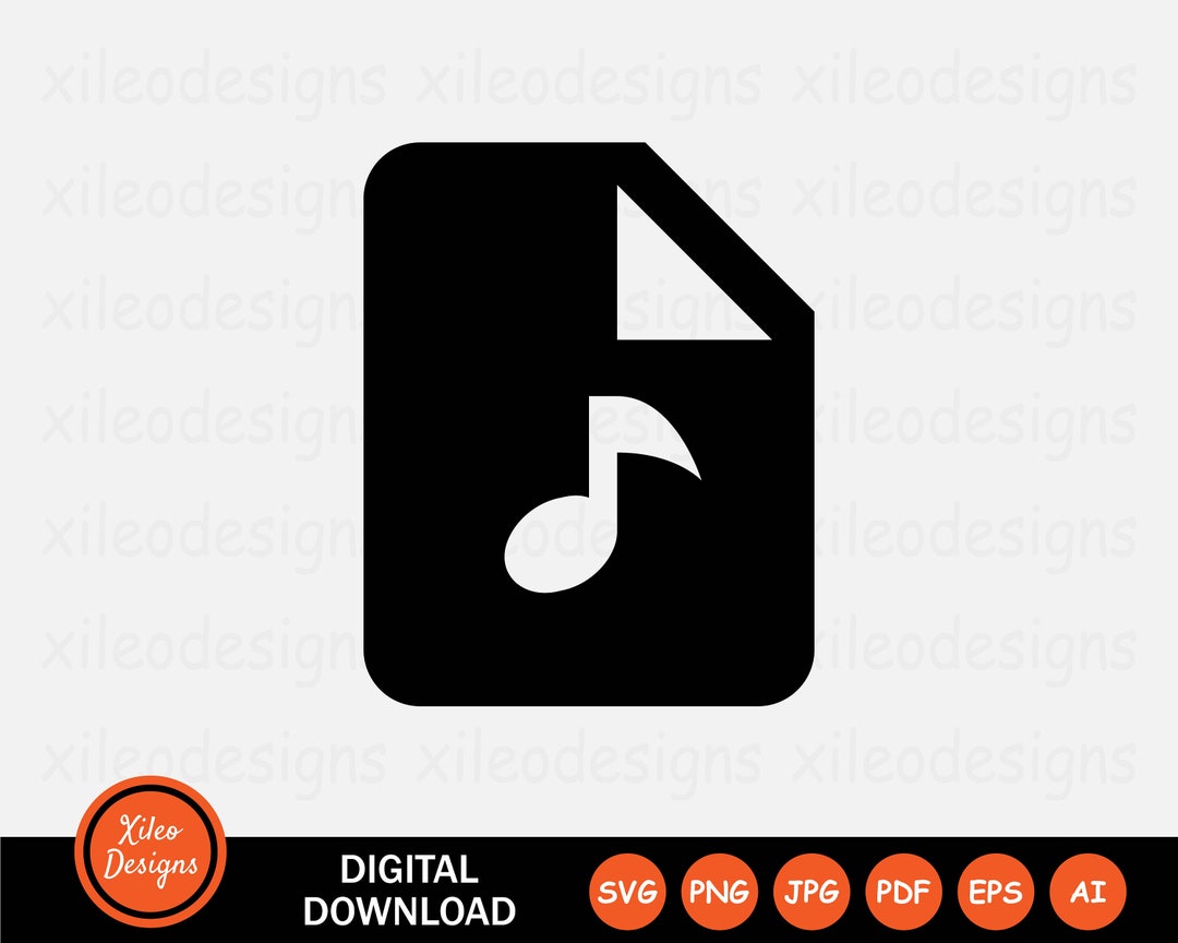 Music File Icon SVG Audio Document Folder Sound Media Symbol Sign ...