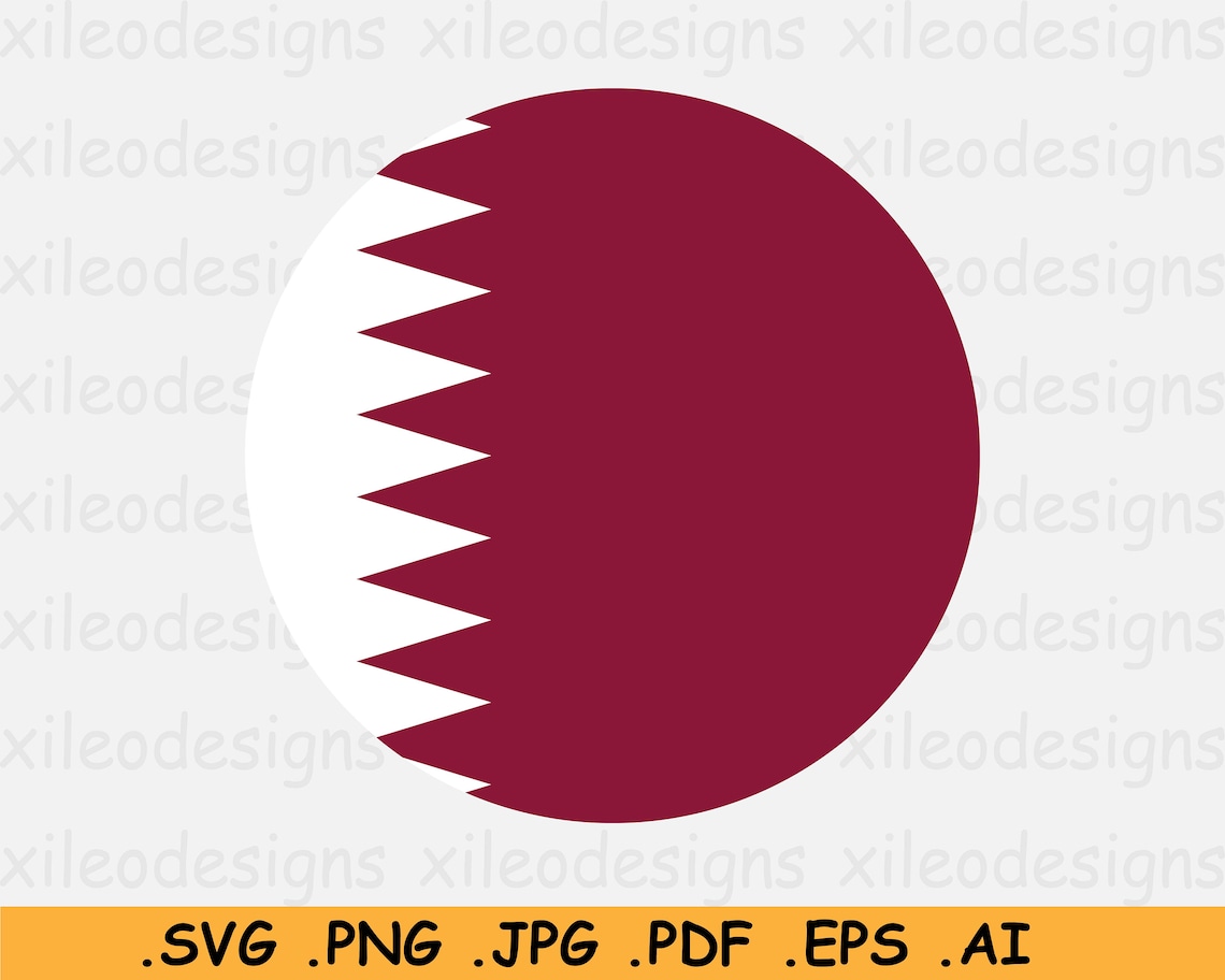 Qatar Round Flag SVG Qatari Circular Banner National Circle | Etsy