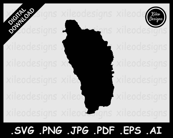 Dominica Map SVG Dominican Country National Border Boundary - Etsy