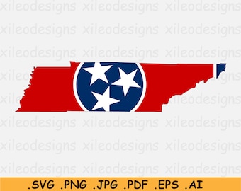 Tennessee Flag Svg | Etsy