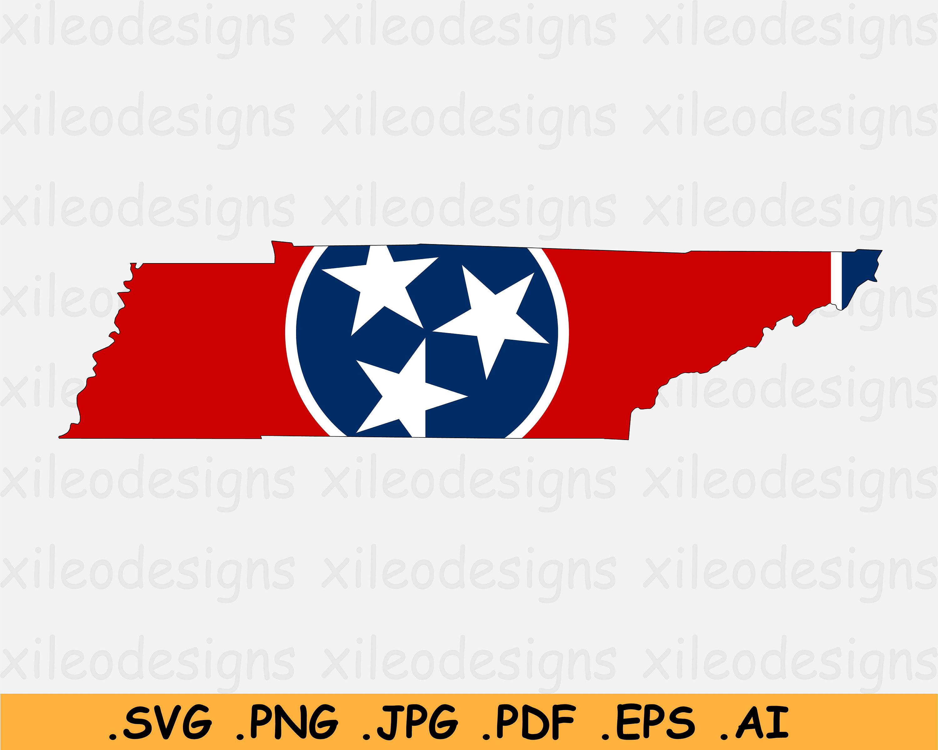 Tennessee Flag Map SVG TN USA United States of America State - Etsy UK