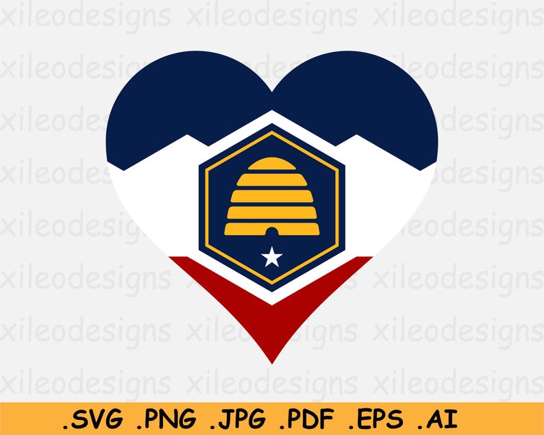 50 US States Heart Flags SVG Bundle Set, United States USA America ...