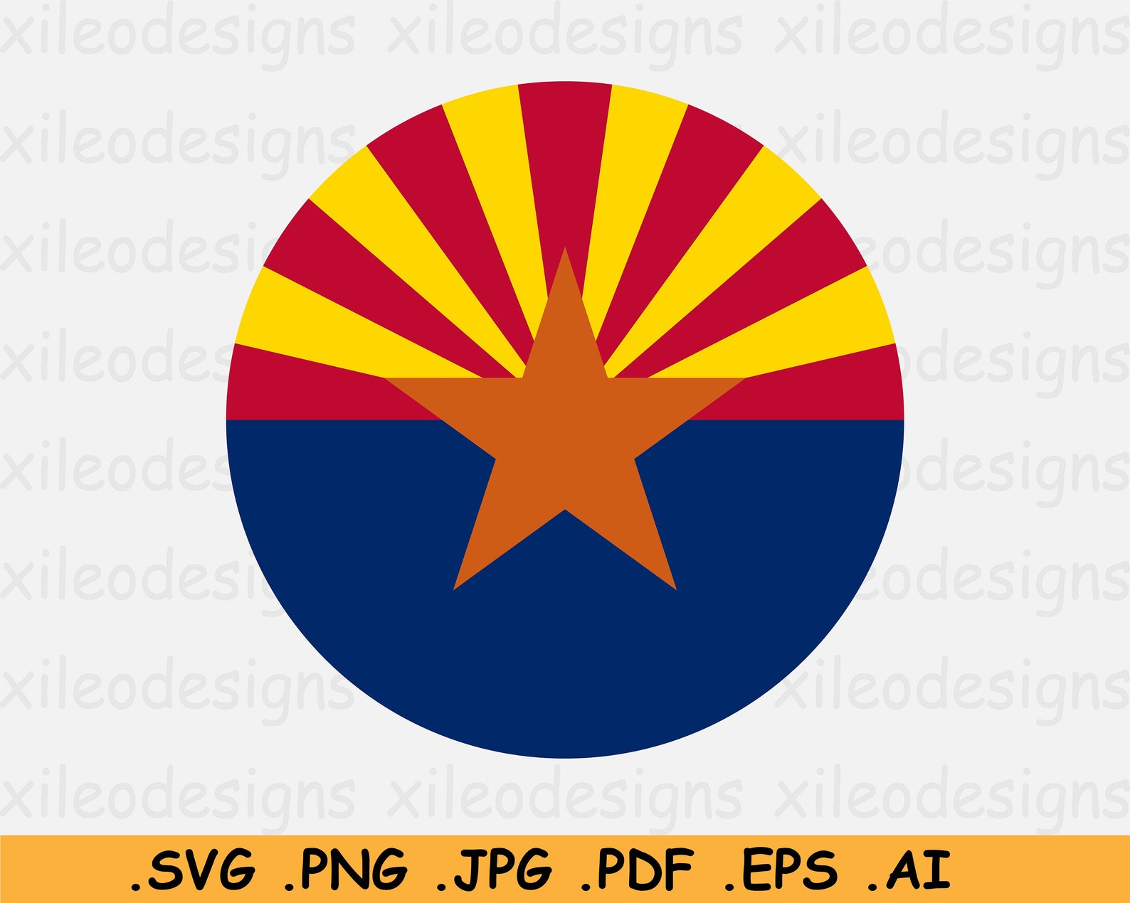 Arizona Round Flag SVG AL USA Circular Circle State Banner | Etsy