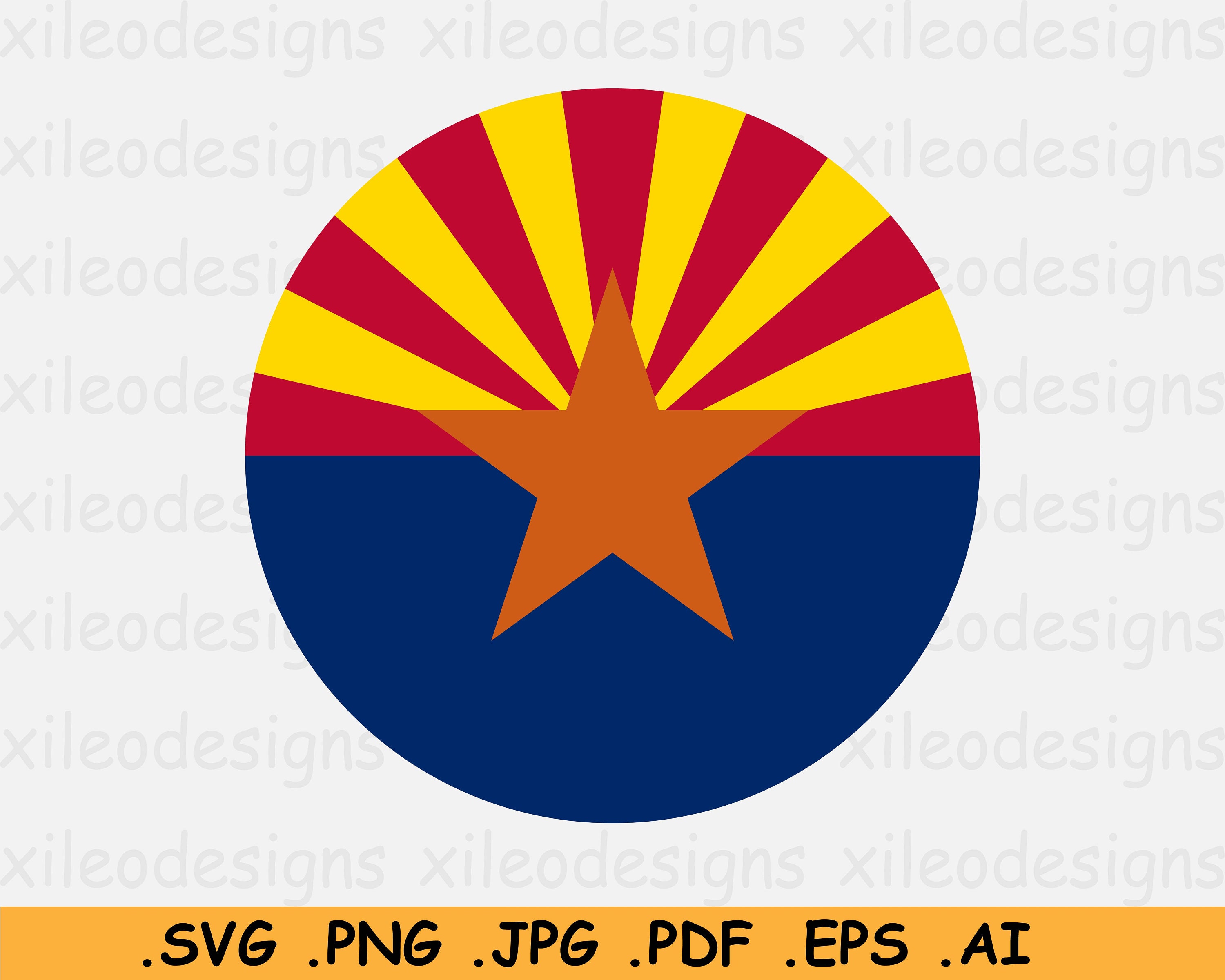 Arizona Round Flag SVG AL USA Circular Circle State Banner | Etsy