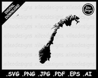Norwegian Map Svg - Etsy