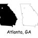 Atlanta Georgia GA State Capital City Map Icon Clipart Location ...