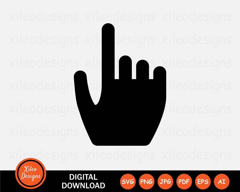 Finger Point Icon SVG Pointing Cursor Click Hand Press Sign Symbol ...