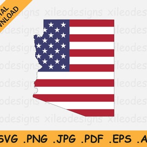 Arizona Map US Flag Svg, AZ USA on American Flag, America State Banner ...