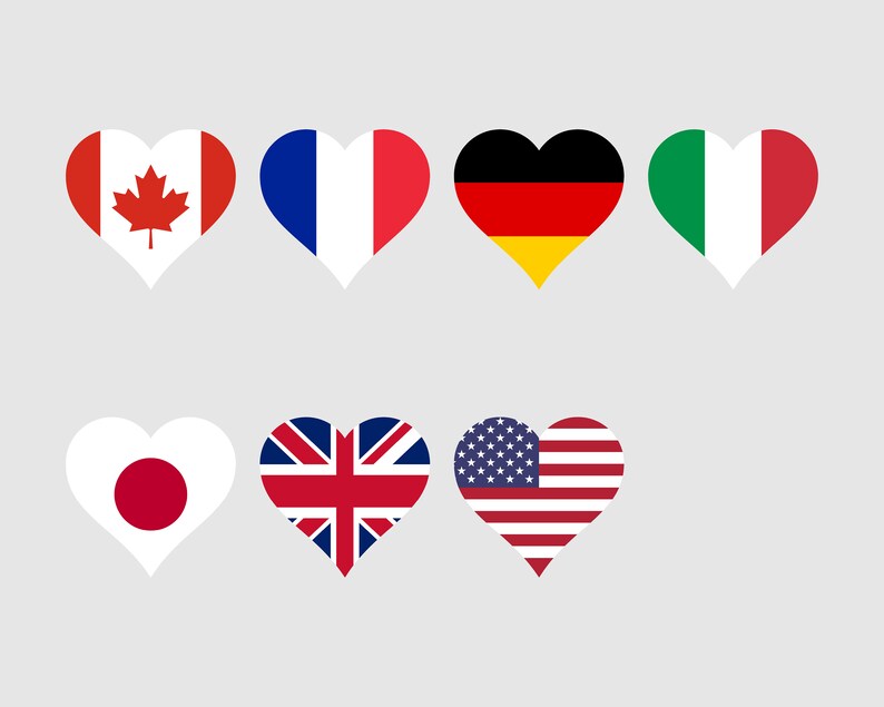 G7 7 Länder SVG Fahnen SVG Set 7er-Set 7Er-Set Png jpg pdf - Etsy.de