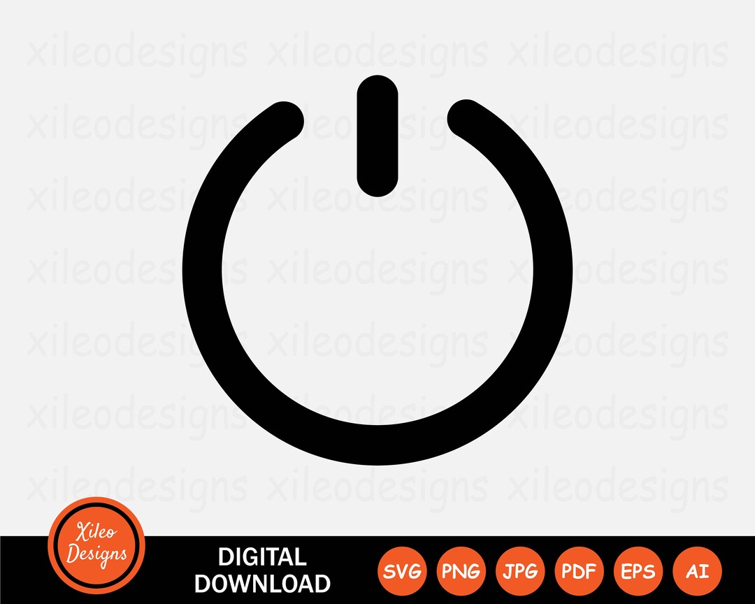 On off Power Icon SVG Shutdown Start Switch Computer Sign Symbol Cricut ...