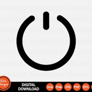 On off Power Icon SVG Shutdown Start Switch Computer Sign Symbol Cricut ...