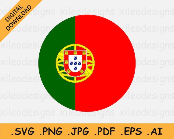 Portugal Round Flag SVG Portuguese Circle Icon National | Etsy