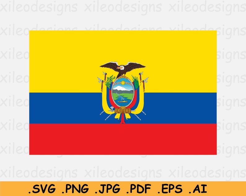 Ecuador National Flag SVG, Ecuadorian Nation Country Banner, Instant ...