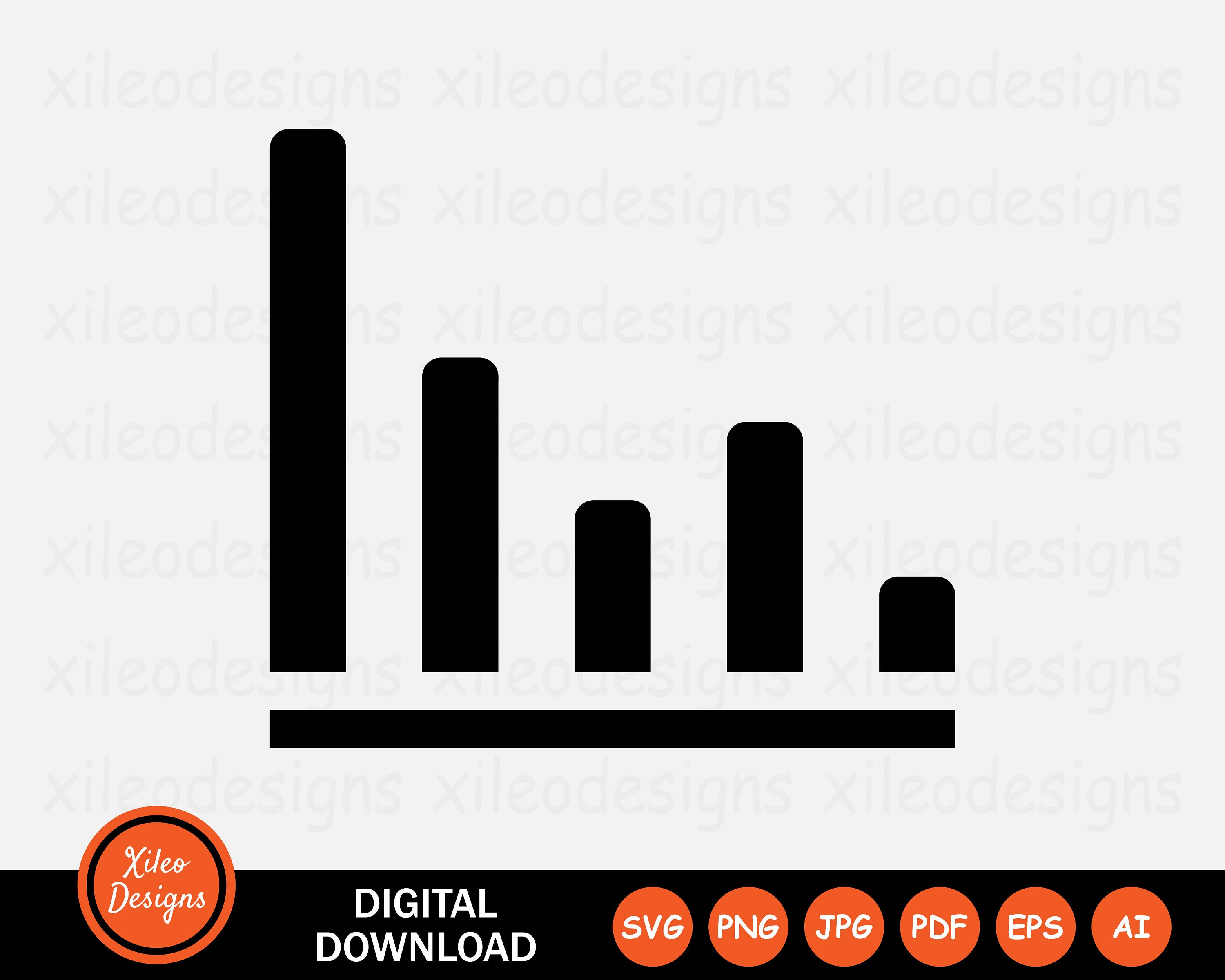 Bar Chart Graph Icon SVG Business Finance Market Data Graphic Vector ...