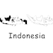 Map of Indonesia, Indonesian Map, Black White Detailed Solid Outline ...