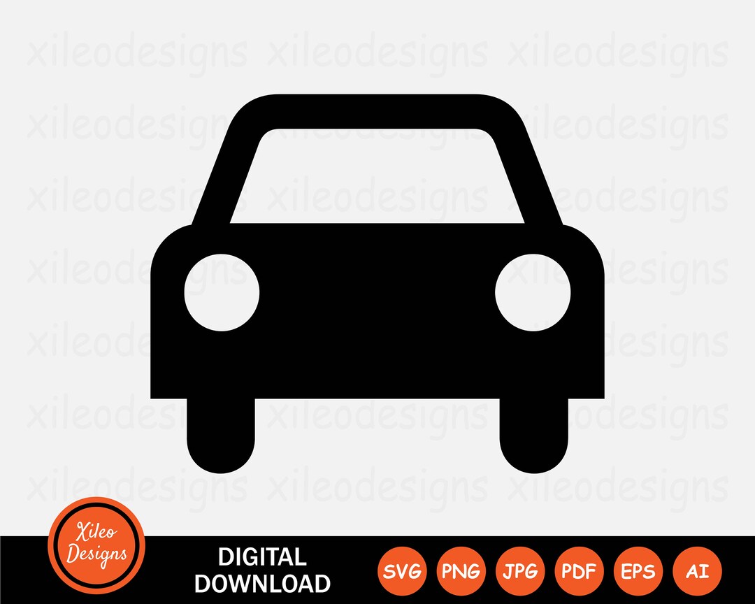 Car Front View Icon SVG Road Vehicle Frontal Shape Graphic Vector Sign ...