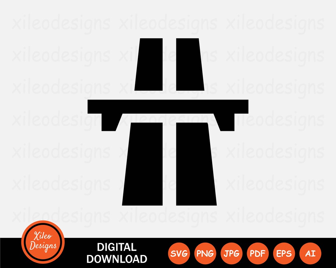 Highway Icon SVG - Expressway Motorway Interstate Freeway Road Travel ...